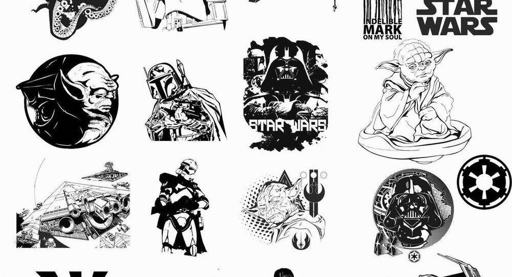 Макет резки star wars car vinyl sticker auto decals vectors cdr